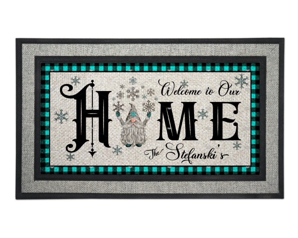 Welcome to Our Home Gnome & Snowflake Door Mat Sublimation Design, PNG ...