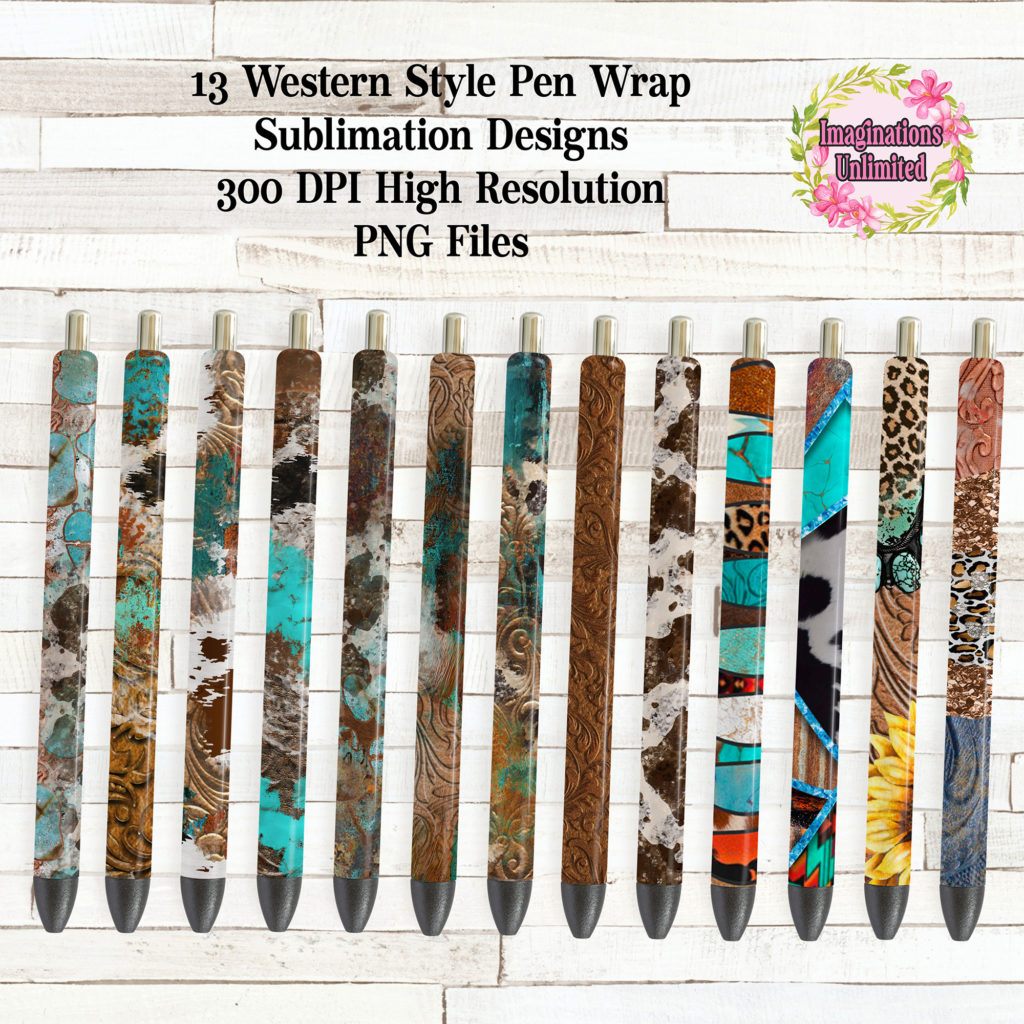 13 Western Style Pen Wrap Designs, PNG Files – Imaginations Unlimited