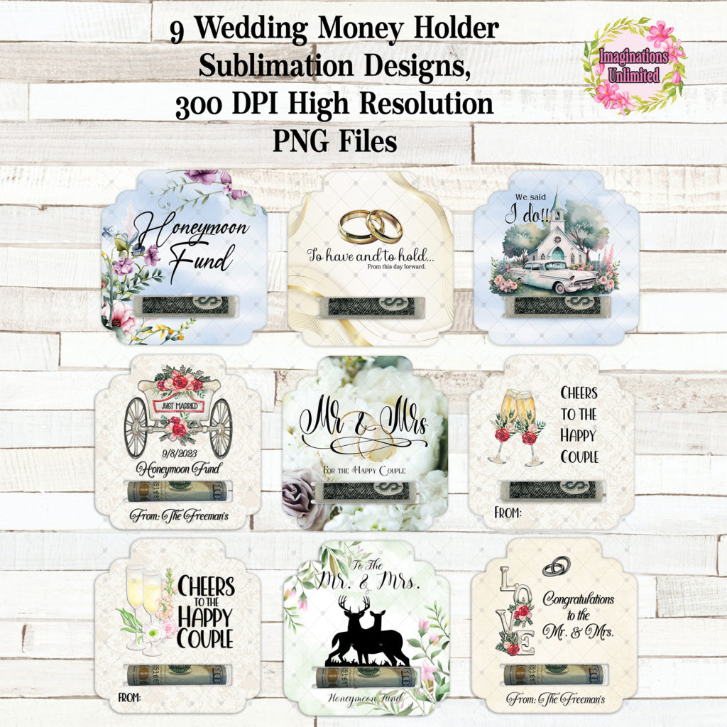 9 Wedding Money Holder Sublimation Designs, PNG Files – Imaginations ...
